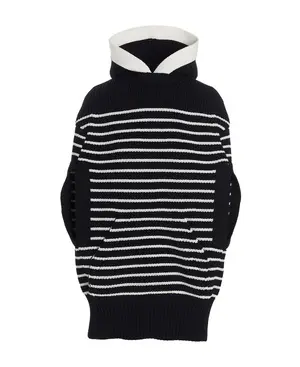 Sacai Striped Hooded Knitted Sweater