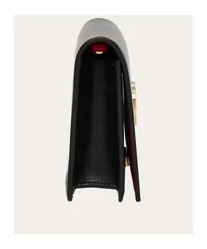 FERRAGAMO Double Gancini Mini Shoulder Bag - Black
