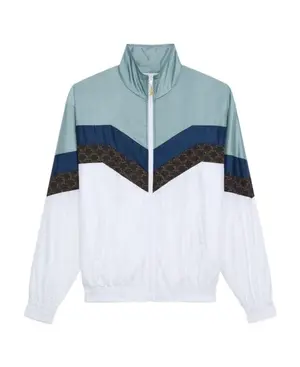 Celine Windbreaker With Monogram In Nylon - Optical White