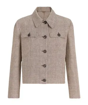 Brunello Cucinelli Prince Of Wales Plaid Blazer - Nude