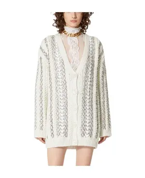 Valentino Garavani Sequin Embellished V-neck Button-up Cardigan