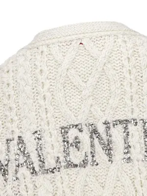 Valentino Garavani Sequin Embellished V-neck Button-up Cardigan