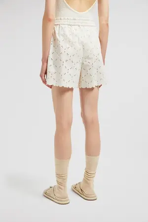 Moncler Broderie Anglaise Shorts - White