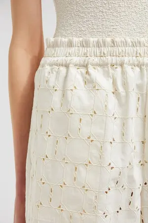 Moncler Broderie Anglaise Shorts - White