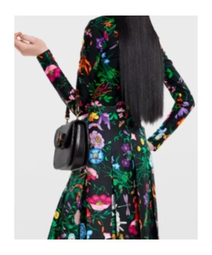 Gucci Printed Sparkling Jersey Turtleneck Top