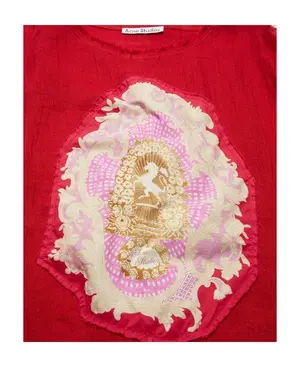 Acne Studios Patch-detail Linen-blend T-shirt