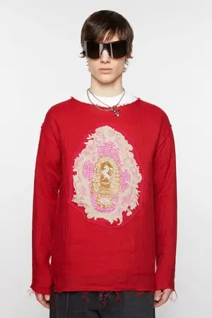 Acne Studios Patch-detail Linen-blend T-shirt