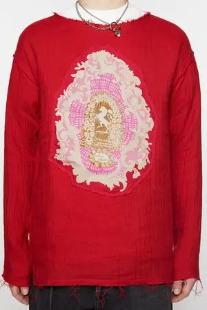 Acne Studios Patch-detail Linen-blend T-shirt