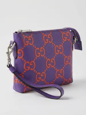 Gucci Printed Embossed Small Shoulder Bag - Purple