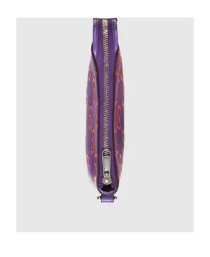 Gucci Printed Embossed Small Shoulder Bag - Purple