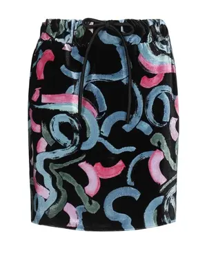 Emporio Armani Printed Velvet Skirt - Black
