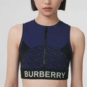 Burberry Tb Monogram Print Crewneck Cropped Top