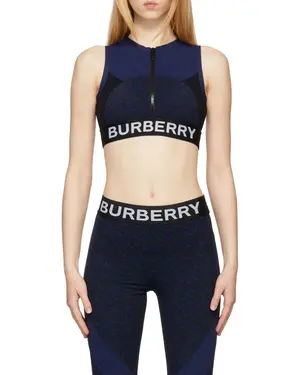 Burberry Tb Monogram Print Crewneck Cropped Top