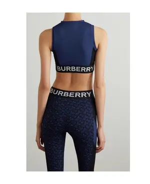 Burberry Tb Monogram Print Crewneck Cropped Top