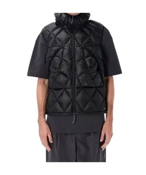 ROA Hooded Quilted Vest - Black