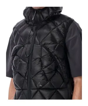 ROA Hooded Quilted Vest - Black