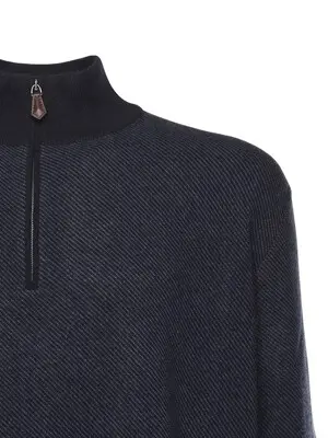 Loro Piana Roadster Half-zip Jumper - Black