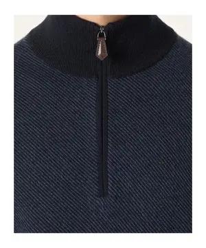 Loro Piana Roadster Half-zip Jumper - Black