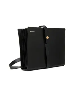 Marni Calf Leather Clutch Bag With Ring Strap