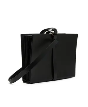 Marni Calf Leather Clutch Bag With Ring Strap