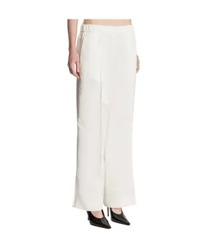 JIL SANDER Elastic Waist Trousers With Center Crease - White