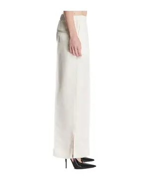 JIL SANDER Elastic Waist Trousers With Center Crease - White