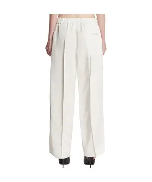 JIL SANDER Elastic Waist Trousers With Center Crease - White