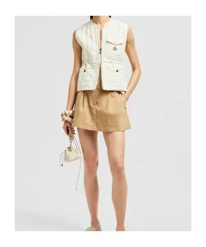 Moncler Vigny Diamond-quilted Padded Gilet - Beige