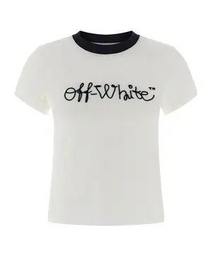Off-White Logo Detailed Crewneck T-shirt - White