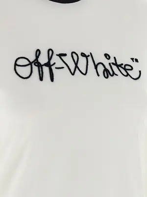 Off-White Logo Detailed Crewneck T-shirt - White