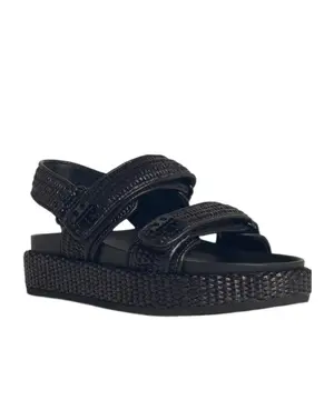 Tory Burch Kira Woven Dual-band Sport Sandals - Black
