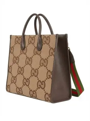 Gucci Jumbo Gg Tote Bag - Camel/ebony