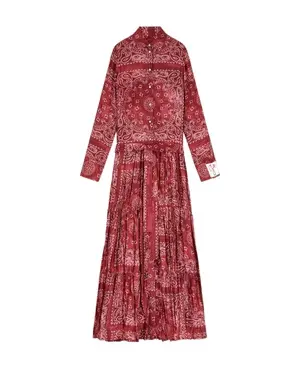 GOLDEN GOOSE Paisley Print Viscose Shirt Dress - Red