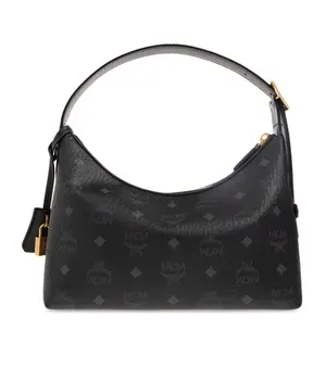 Mcm Small Hobo Shoulder Bag - Black