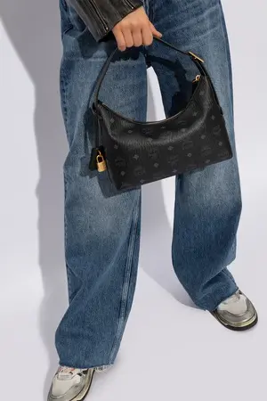 Mcm Small Hobo Shoulder Bag - Black