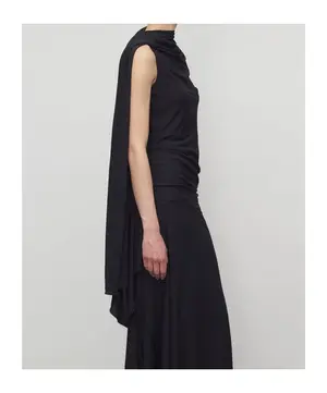 THE ROW Isadra Sculptural Draped Crepe Jersey Top