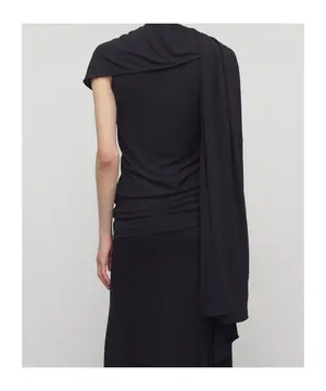 THE ROW Isadra Sculptural Draped Crepe Jersey Top