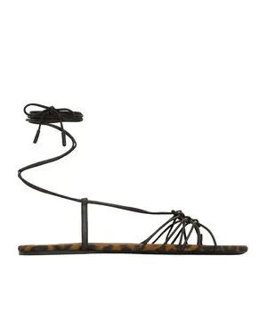 Saint Laurent Babylone Logo Plaque Sandals - Black