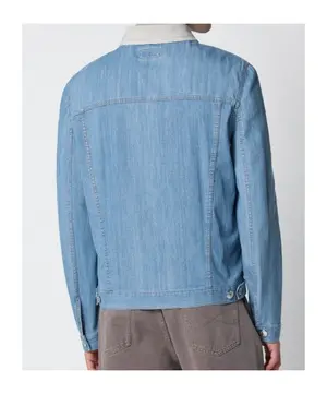Brunello Cucinelli Single-breasted Denim Jacket - Blue