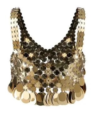 Rabanne Cropped Top With Metal Discs