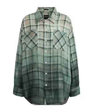 R13 Drop Neck Plaid Shirt