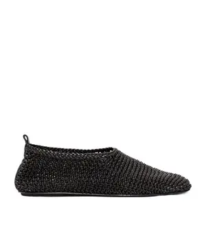 TOTEME Woven Round Toe Ballet Flats