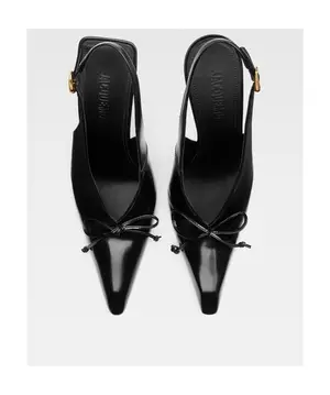 Jacquemus Slingback Pumps With Adjustable Buckles And Bow Detailing