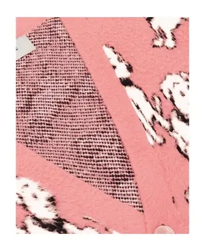 Celine Jacquard Cardigan In Brushed Cotton - Pink