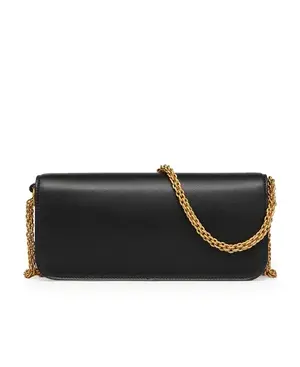 Valentino Garavani Vlogo Signature Foldover Shoulder Bag - Black