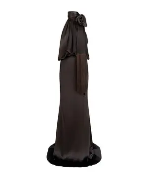 Attico Backless Maxi Dress With Tassel Detail