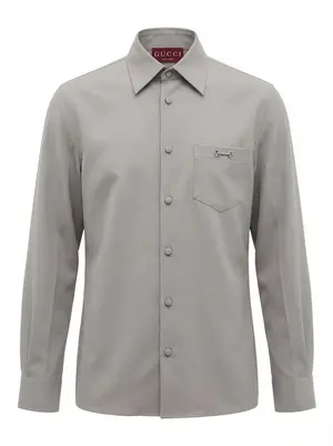 Gucci Horsebit Technical Panama Shirt - Light Gray