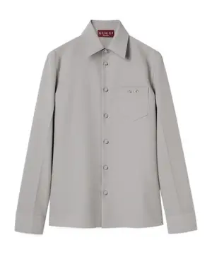 Gucci Horsebit Technical Panama Shirt - Light Gray