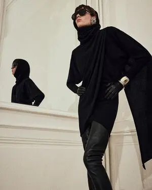 Saint Laurent Long-sleeved Hooded Dress