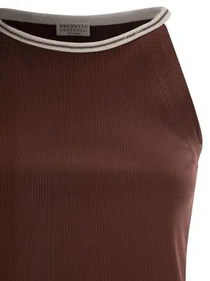 Brunello Cucinelli Ribbed Crewneck Tank Top